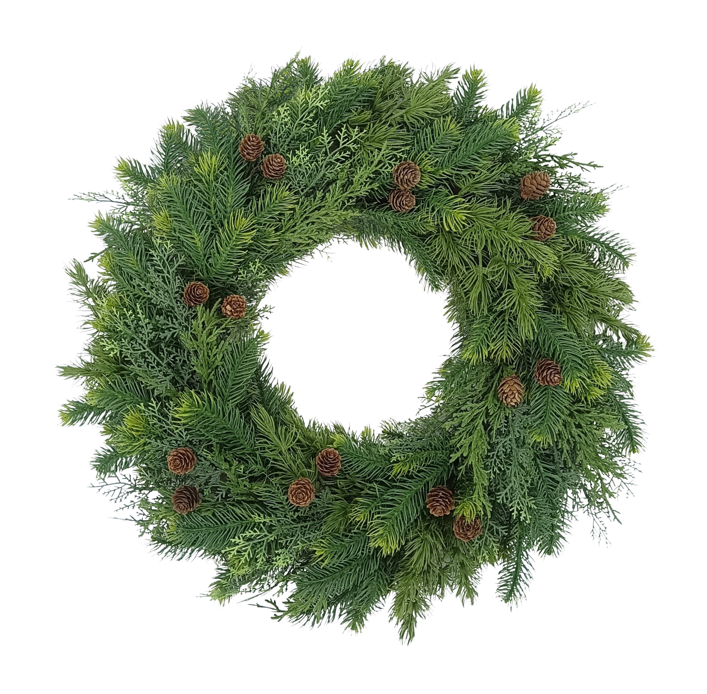 Charlton Home® 24 Inch Artificial Christmas Wreath with Soft PE Tips ...