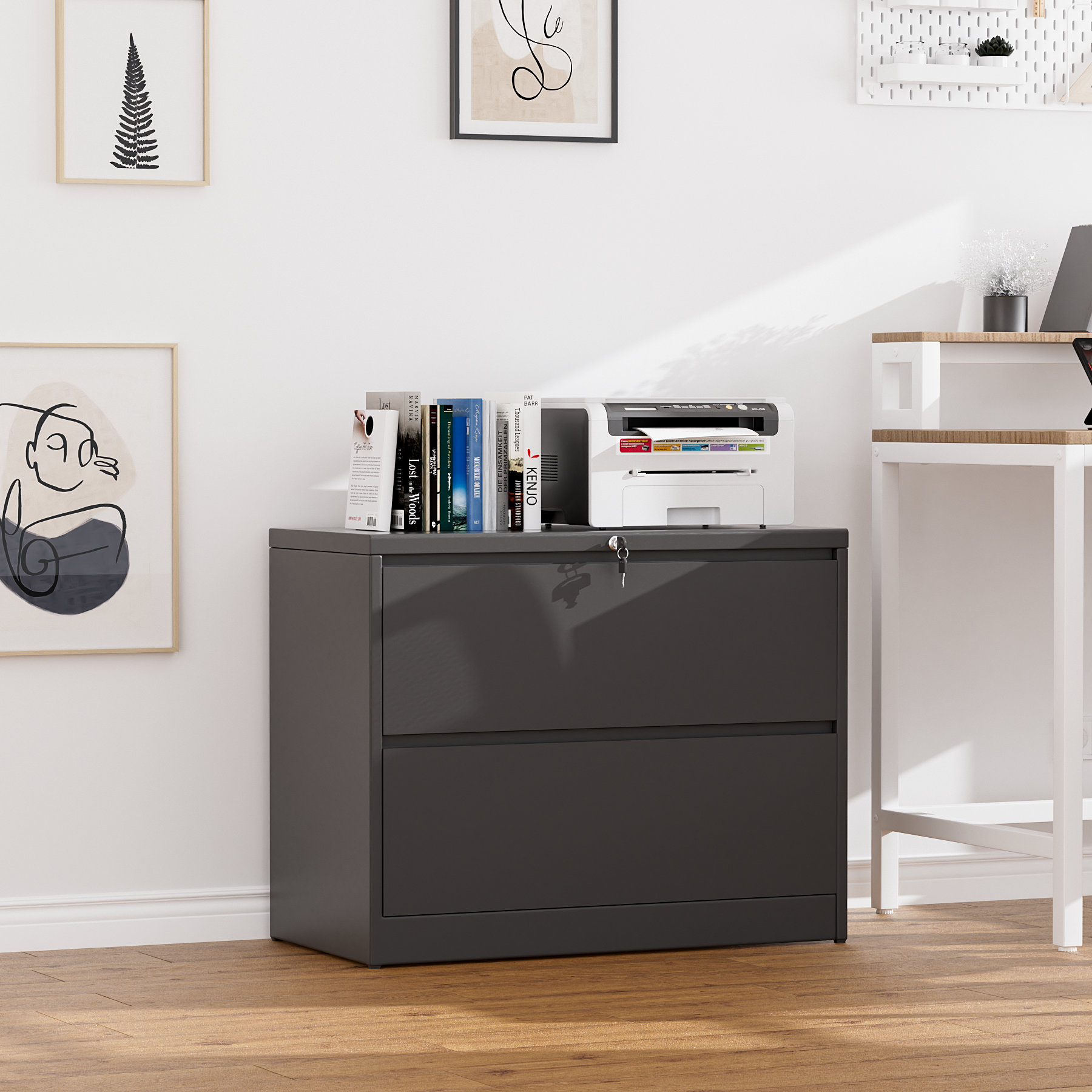 Inbox Zero Two-Drawer Side File Cabinet & Reviews | Wayfair