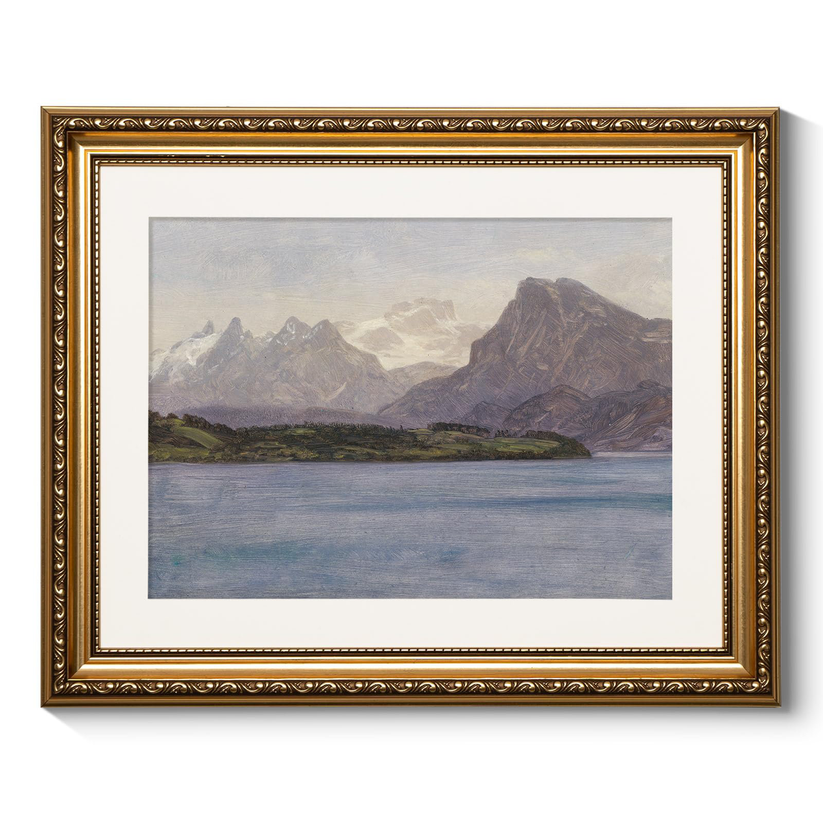 Fleur De Lis Living Vintage Gold Framed Wall Art, Coastal Range Seaside ...
