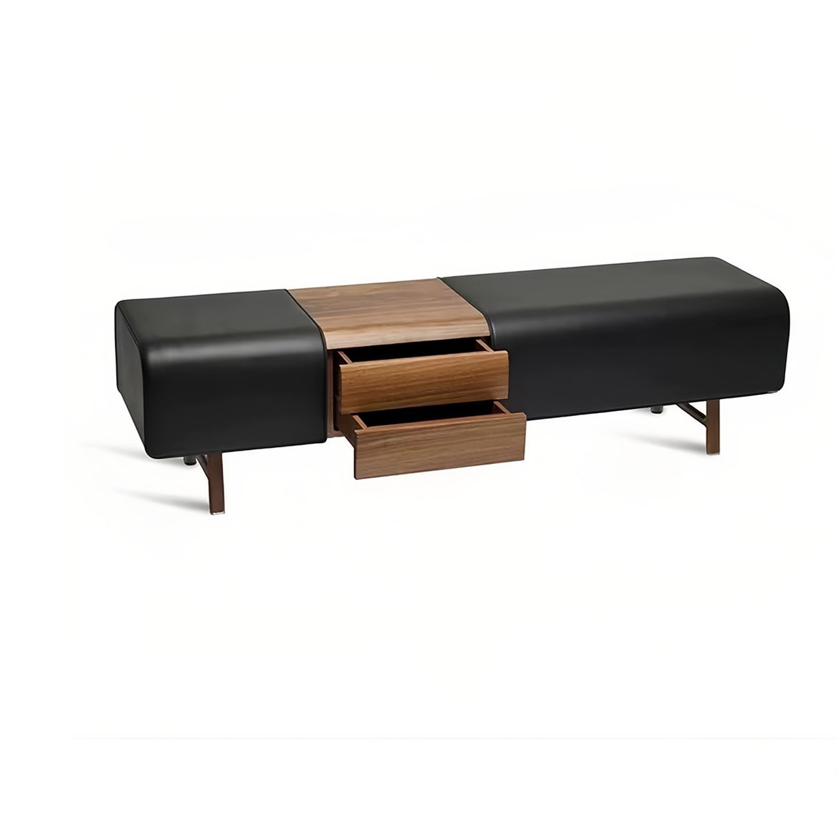 Creative bed end stool Leather Match Upholstered Storage Bench | Wayfair