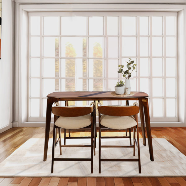 Corrigan Studio® Kromer Space-Saving Solid Wood Bar Chairs(2 Sets ...