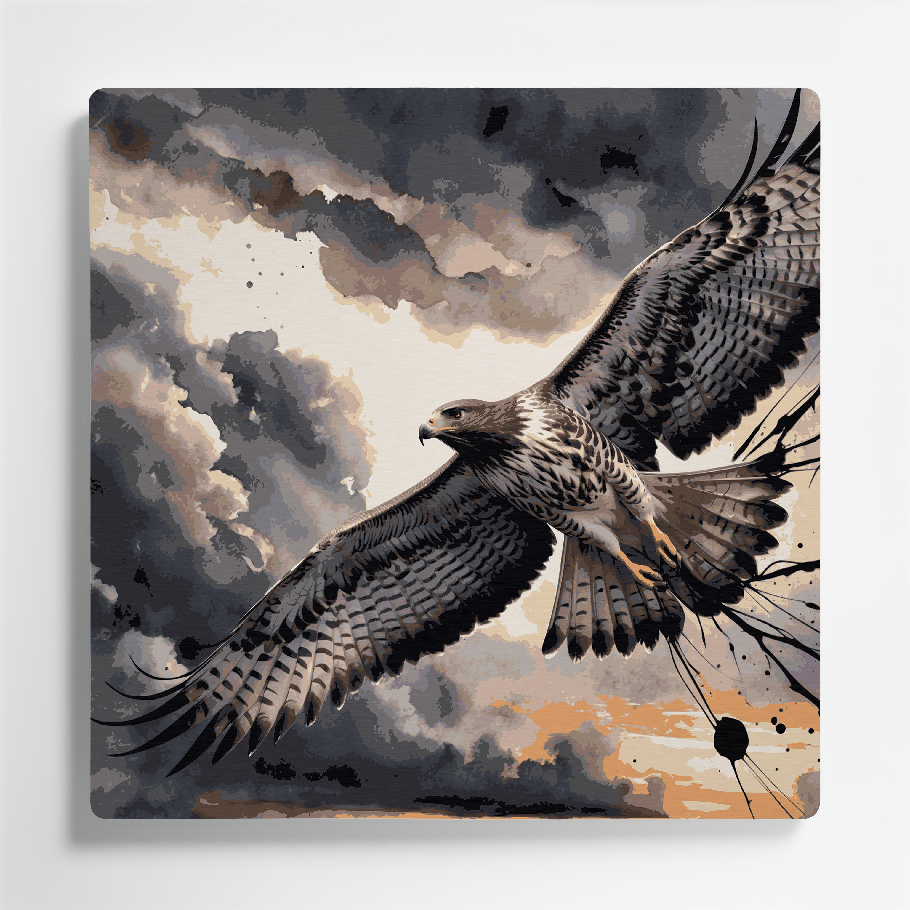 Hokku Designs Birds Zone tailed Hawk Gray Metal Wall Art | Wayfair