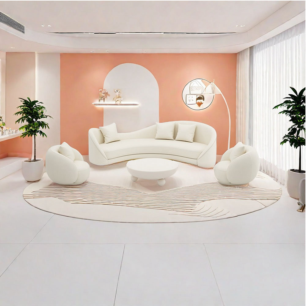 Lifton Cream wind light luxury beauty salon curved sofa - Wayfair Canada