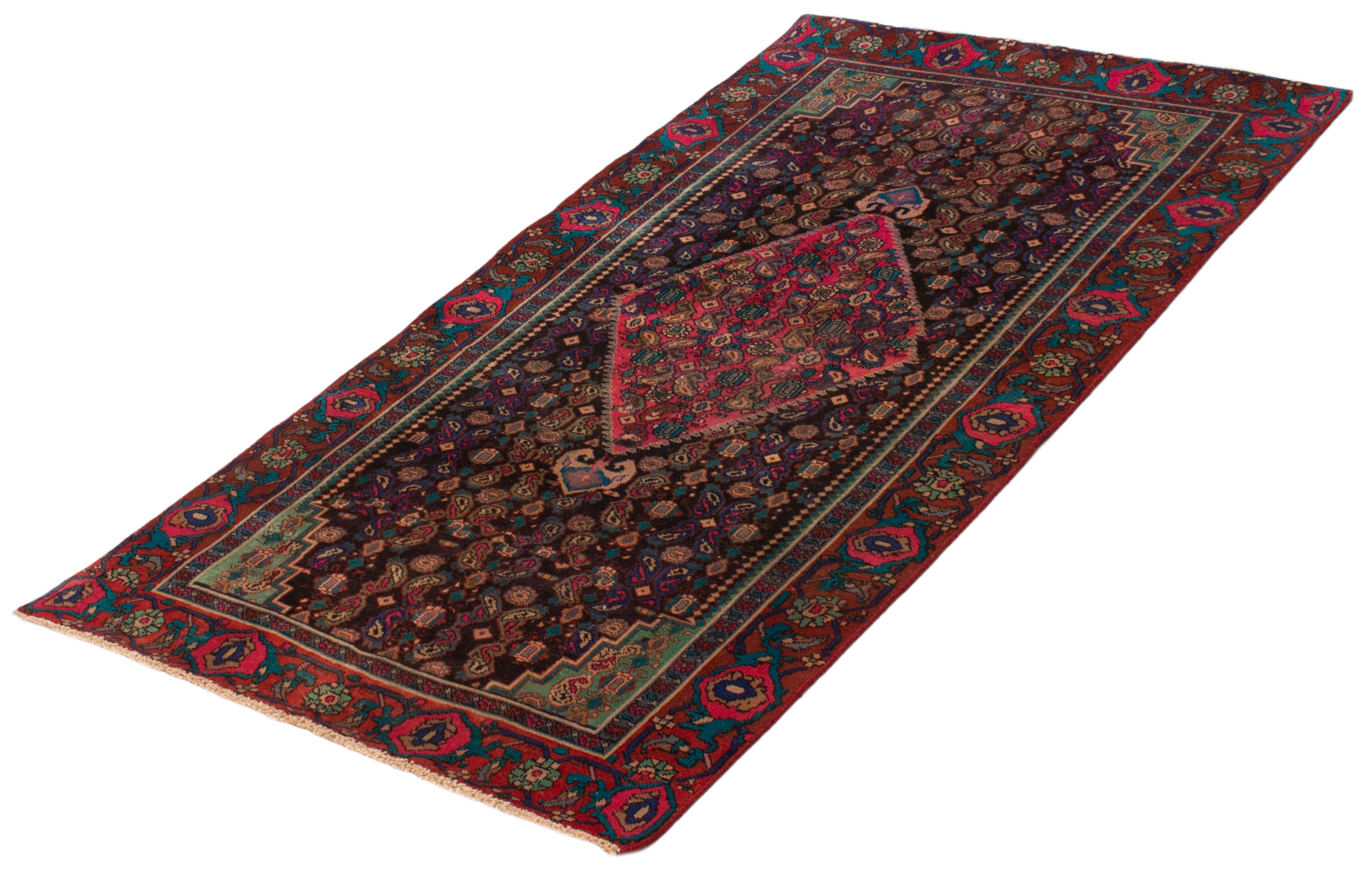 Isabelline Vitya One-of-a-Kind 3'10" X 7'0" 1990s Wool Area Rug Black ...