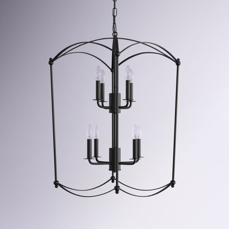 Wade Logan® Atavion 8 - Light Lantern Geometric Chandelier with Wrought ...