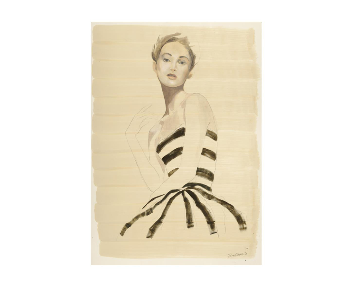 Chelsea Art Studio Sarah Atkinson Study - Stripes In Repose On Canvas ...