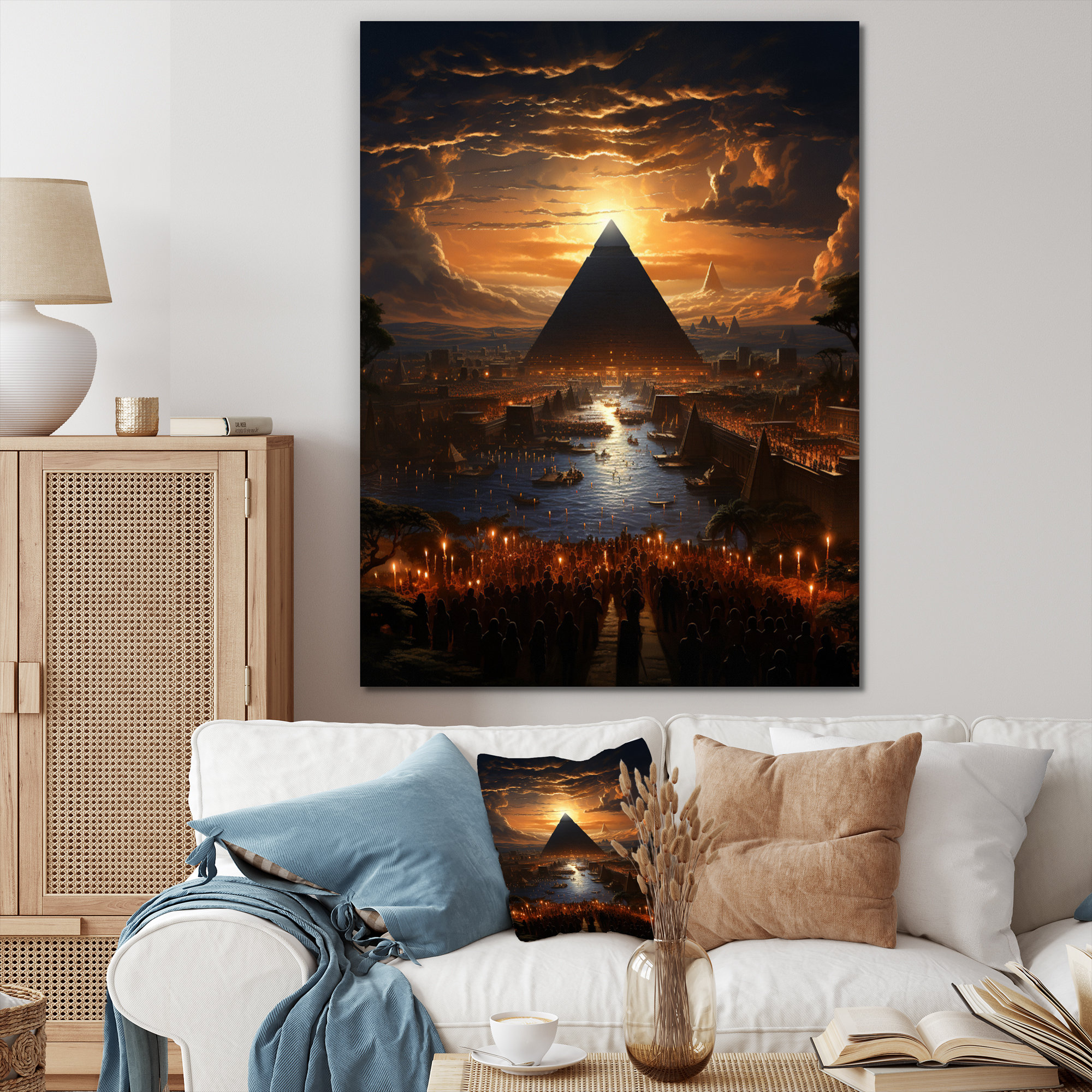Millwood Pines Egypt Golden Pyramids IV - Egypt Canvas Print | Wayfair