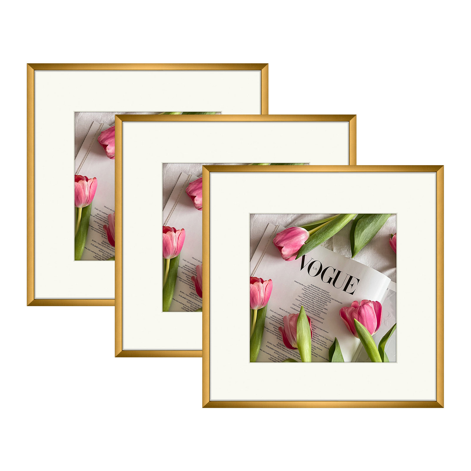 Mercer41 Marilisa Square Picture Frame, Metal Photo Frame with Mat, for ...