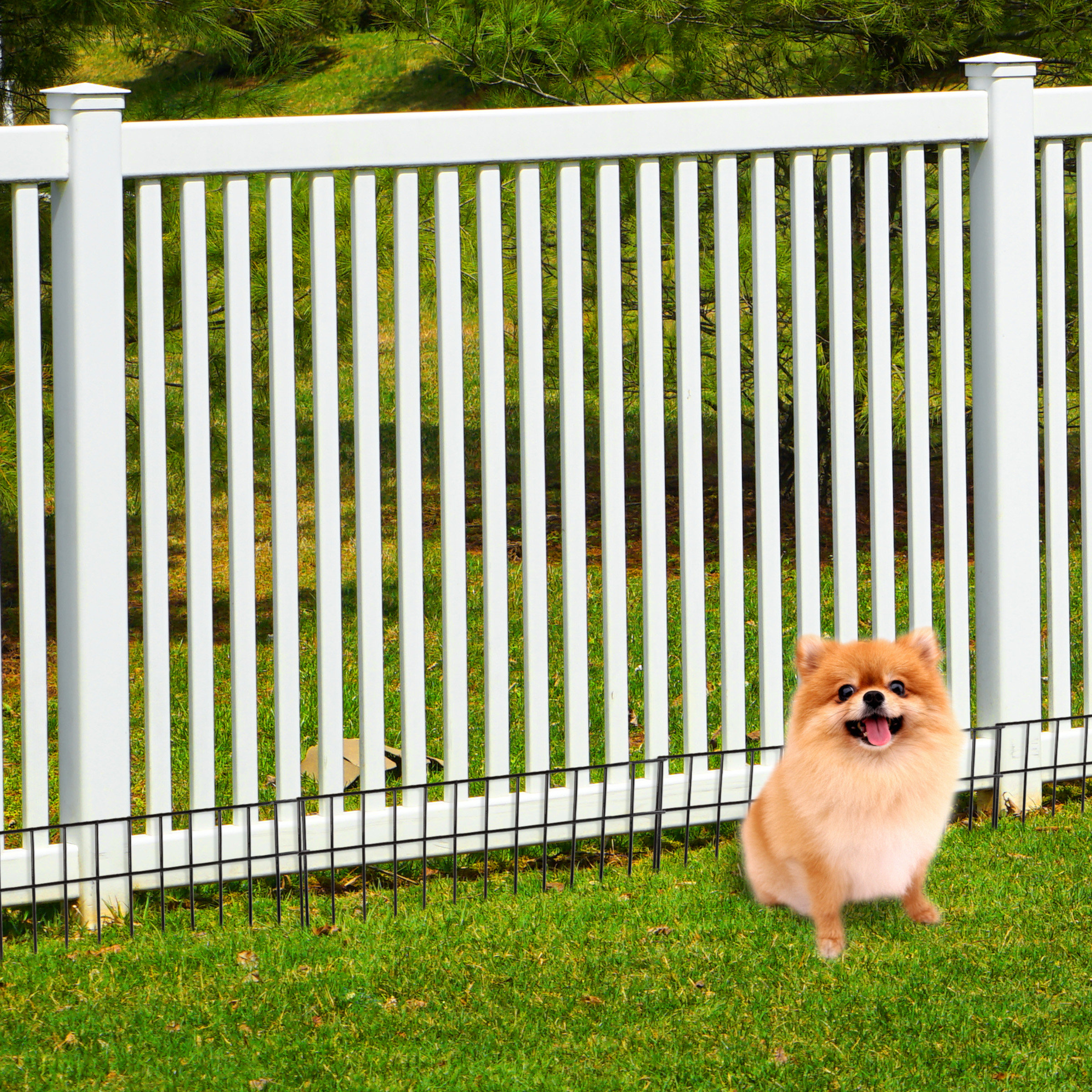 Pure GardenPure Garden 15"H x 15"W Metal Animal Barrier Fence - No-Dig ...