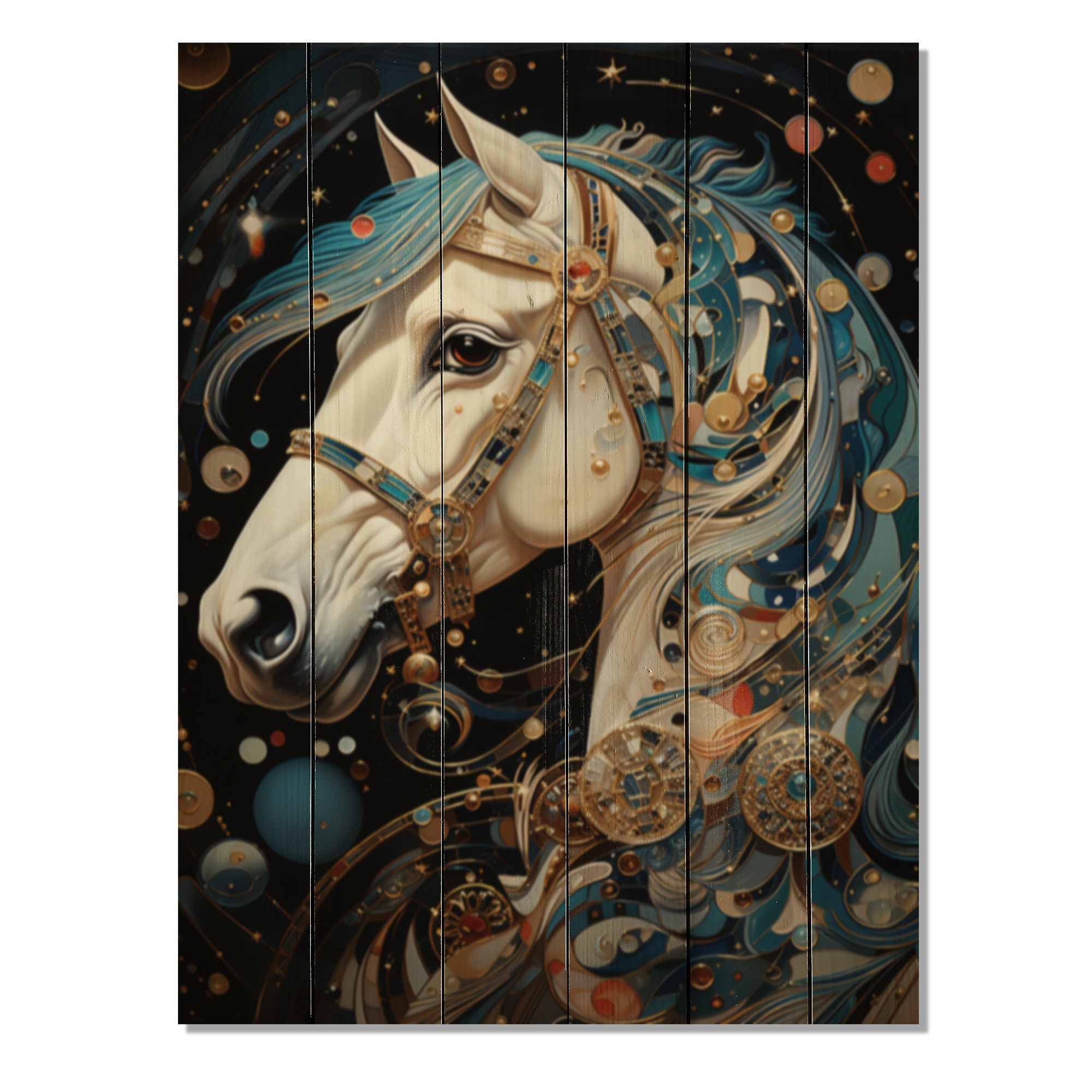 Red Barrel Studio® Carousel Whirling Wonder Pointillism II On Wood ...