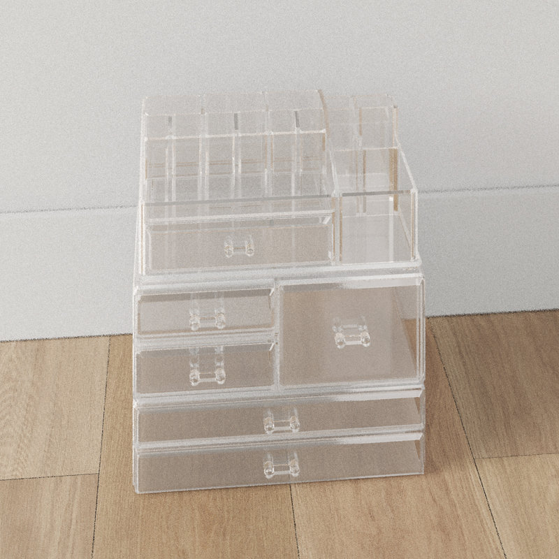 Sorbus 6 Drawer Extra Large Acrylic Stackable 3-Piece Cosmetic ...