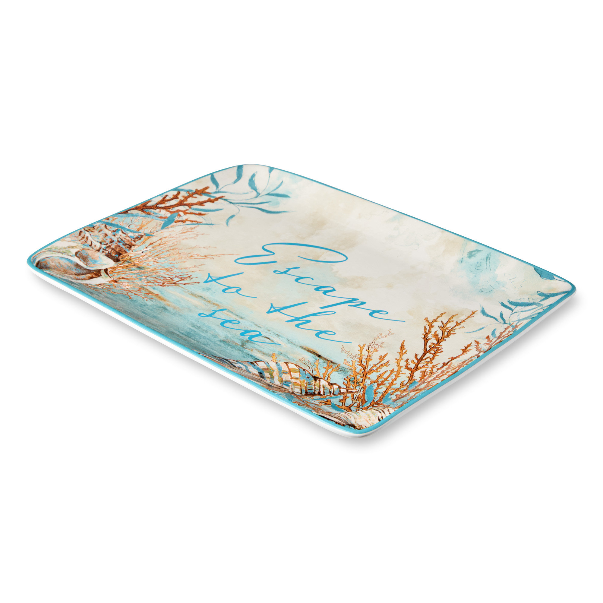 Certified International Escape to the Sea 16x12-Inch Rectangular ...