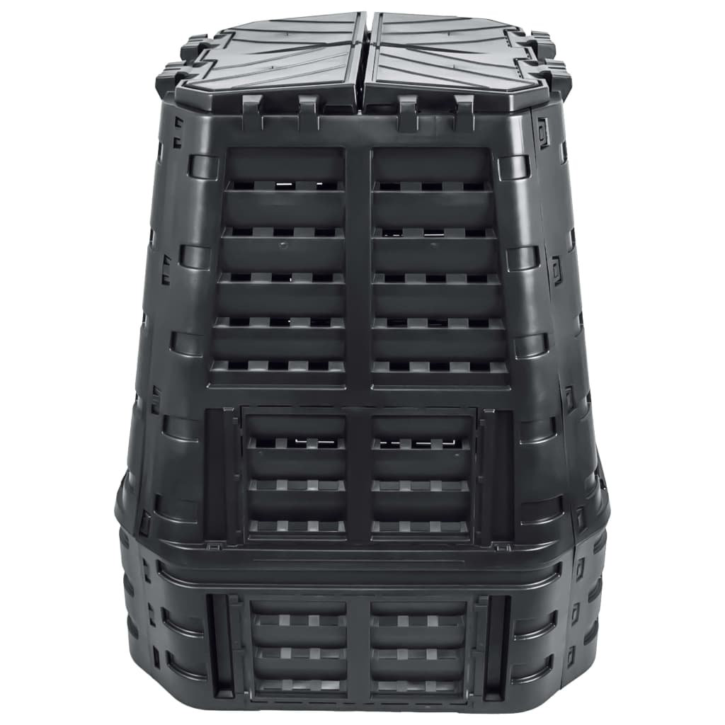 vidaXL Compost Bin Black Plastic Large Locks Compost Bin Square | Wayfair