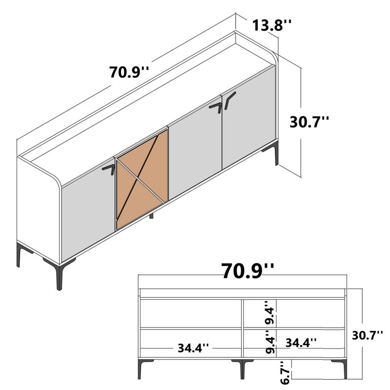 17 Stories Velmer 70.9" Console Table | Wayfair