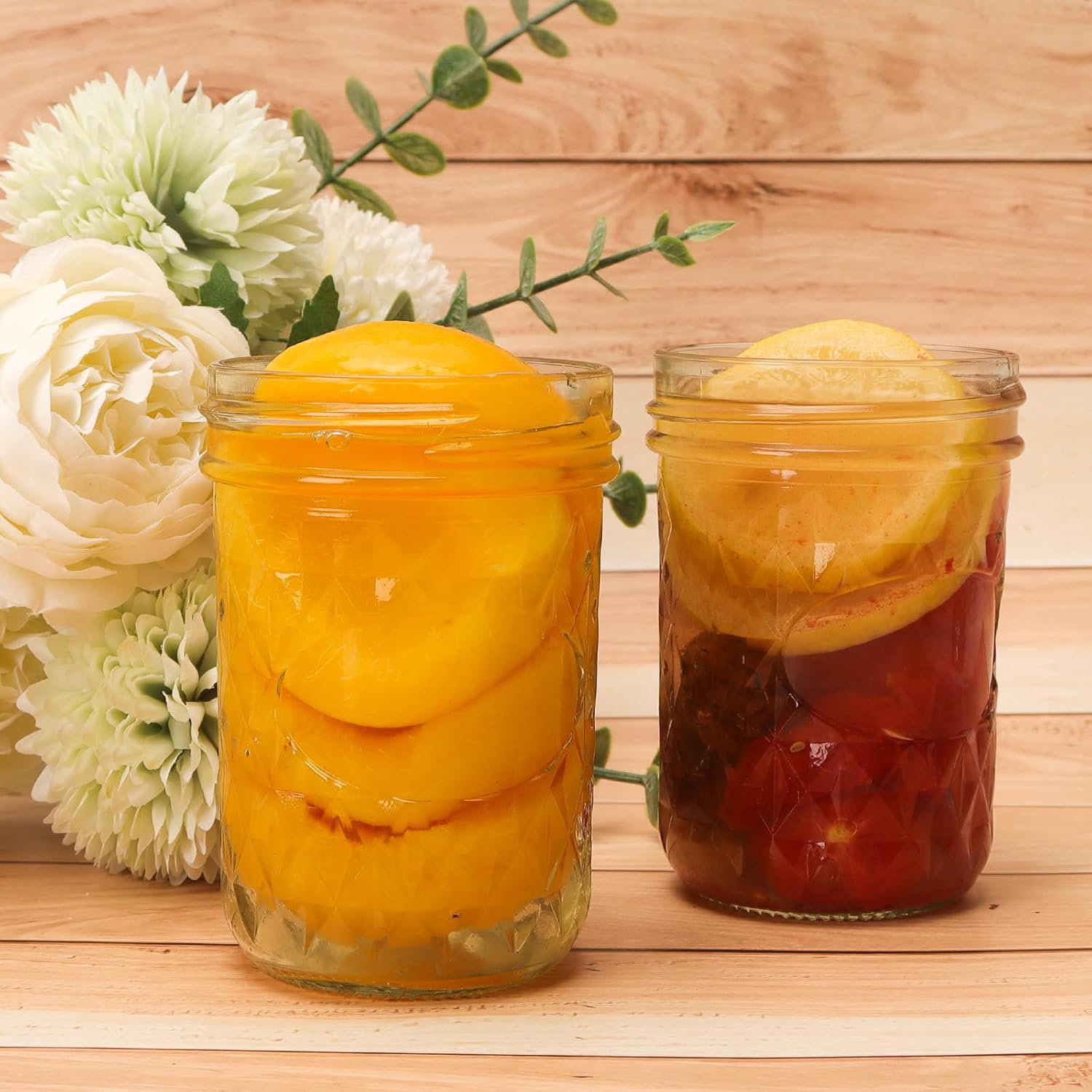 Lark Manor™ Jars 8 Oz, 24 Pack Canning Jars With Mixed Color Airtight ...