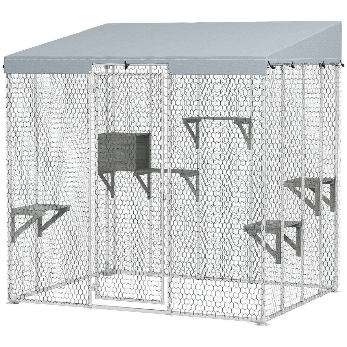 Tucker Murphy Pet™ Large Catio Outdoor Cat Enclosure, Galvanized Steel ...