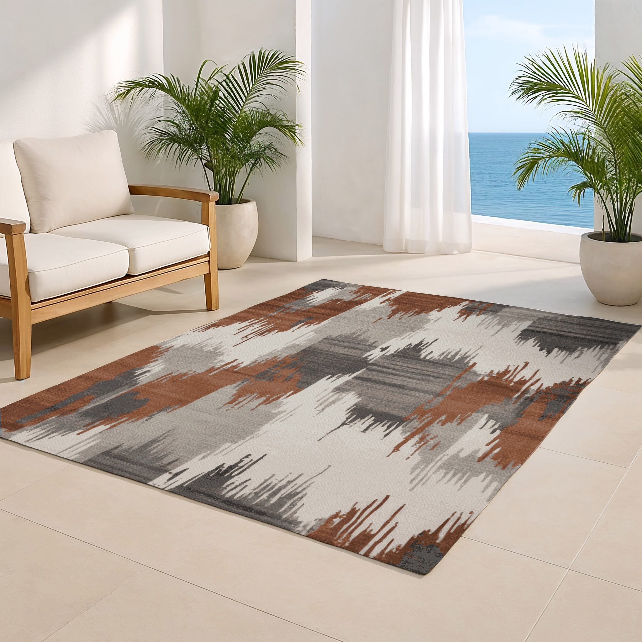 Hokku Designs Tapis intérieur et extérieur brun Watercolor - Wayfair Canada