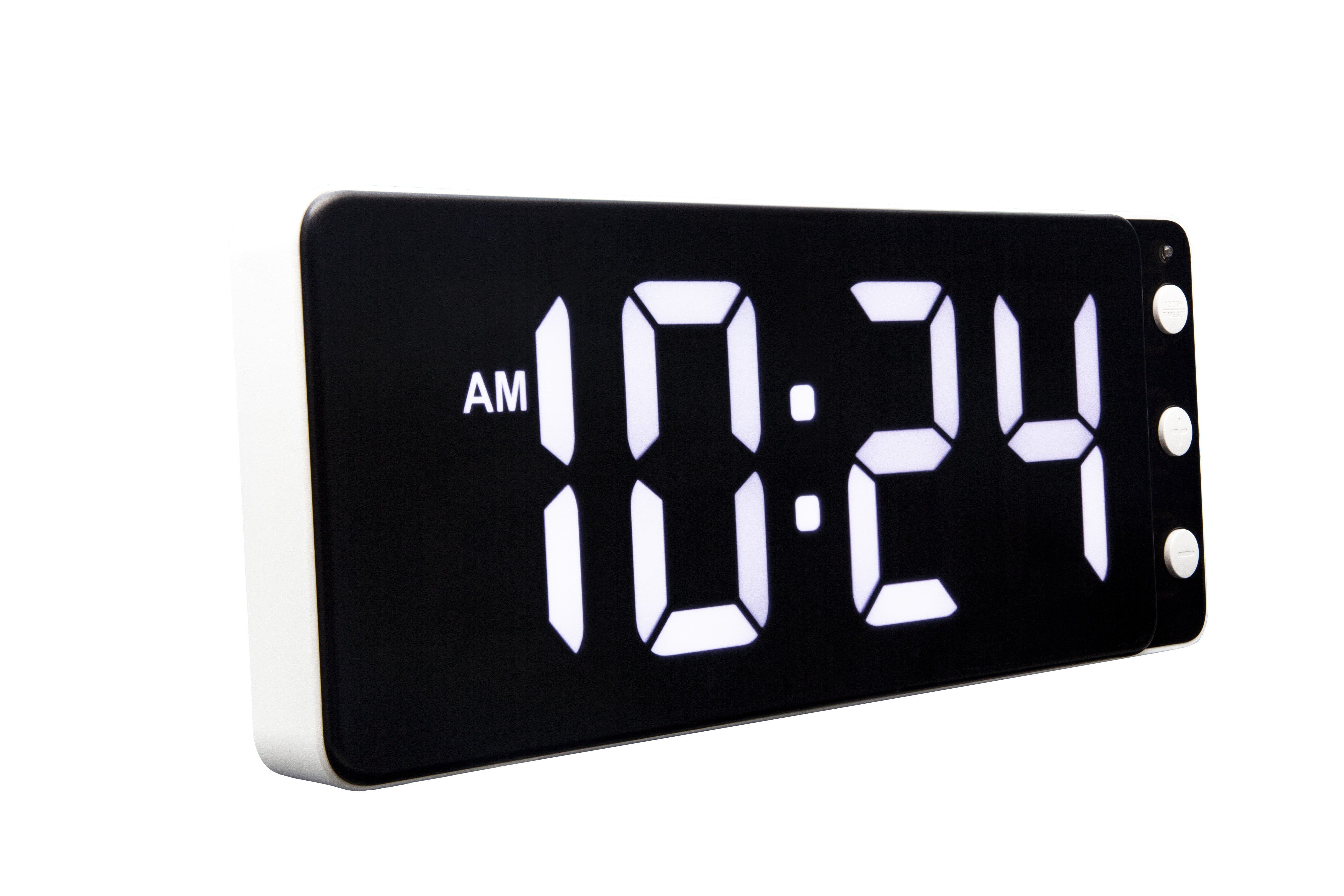 Ivy Bronx Digital Resin Electric Tabletop Clock White | Wayfair