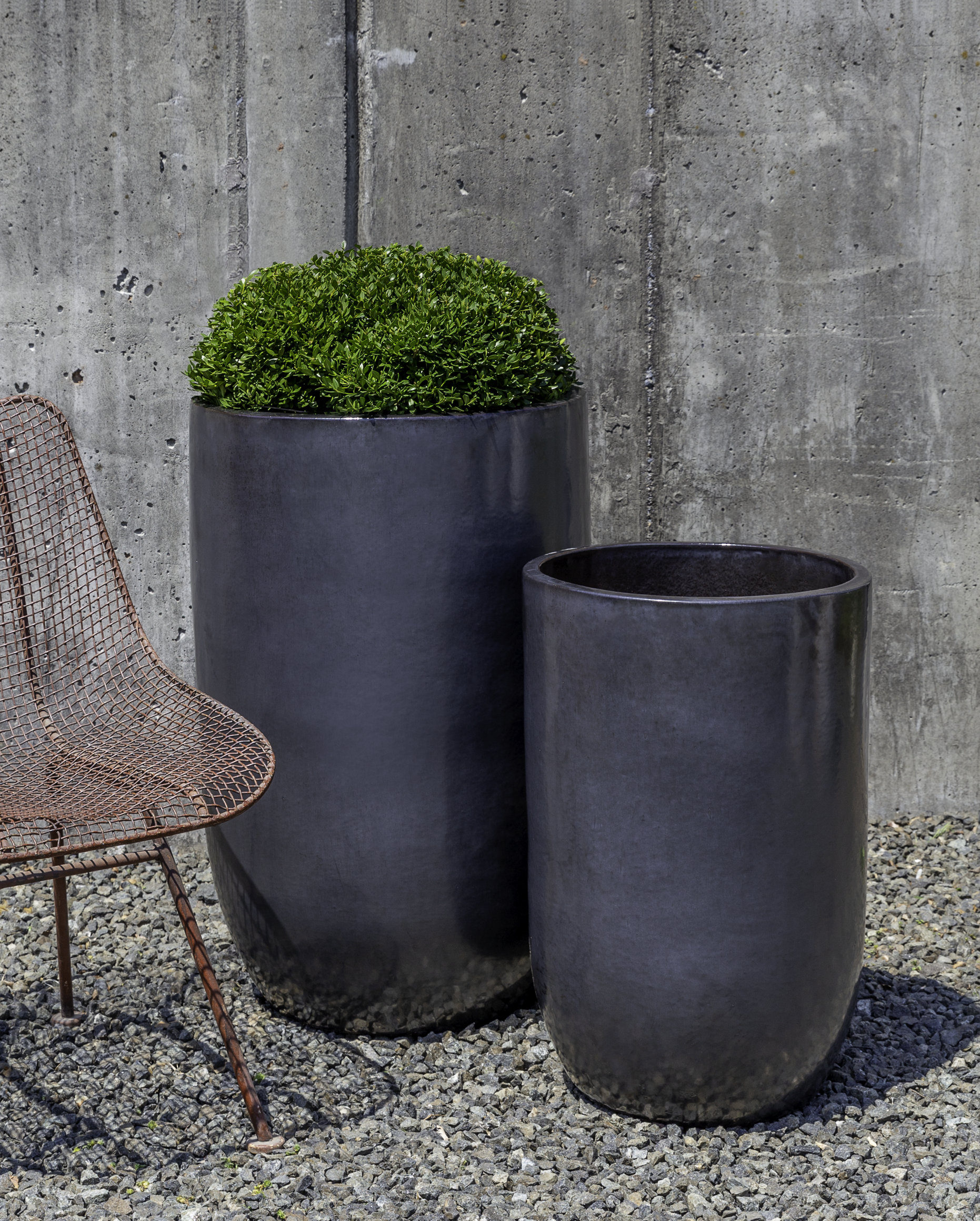 Campania International Cole 2-Piece Glazed Pottery/Terracotta Pot ...