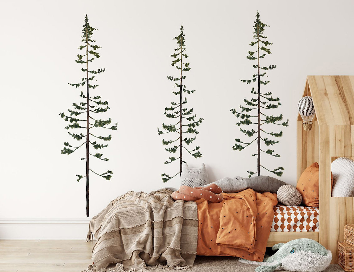 Red Barrel Studio® Watercolor Pine Tree Forest Decals Woodland ...