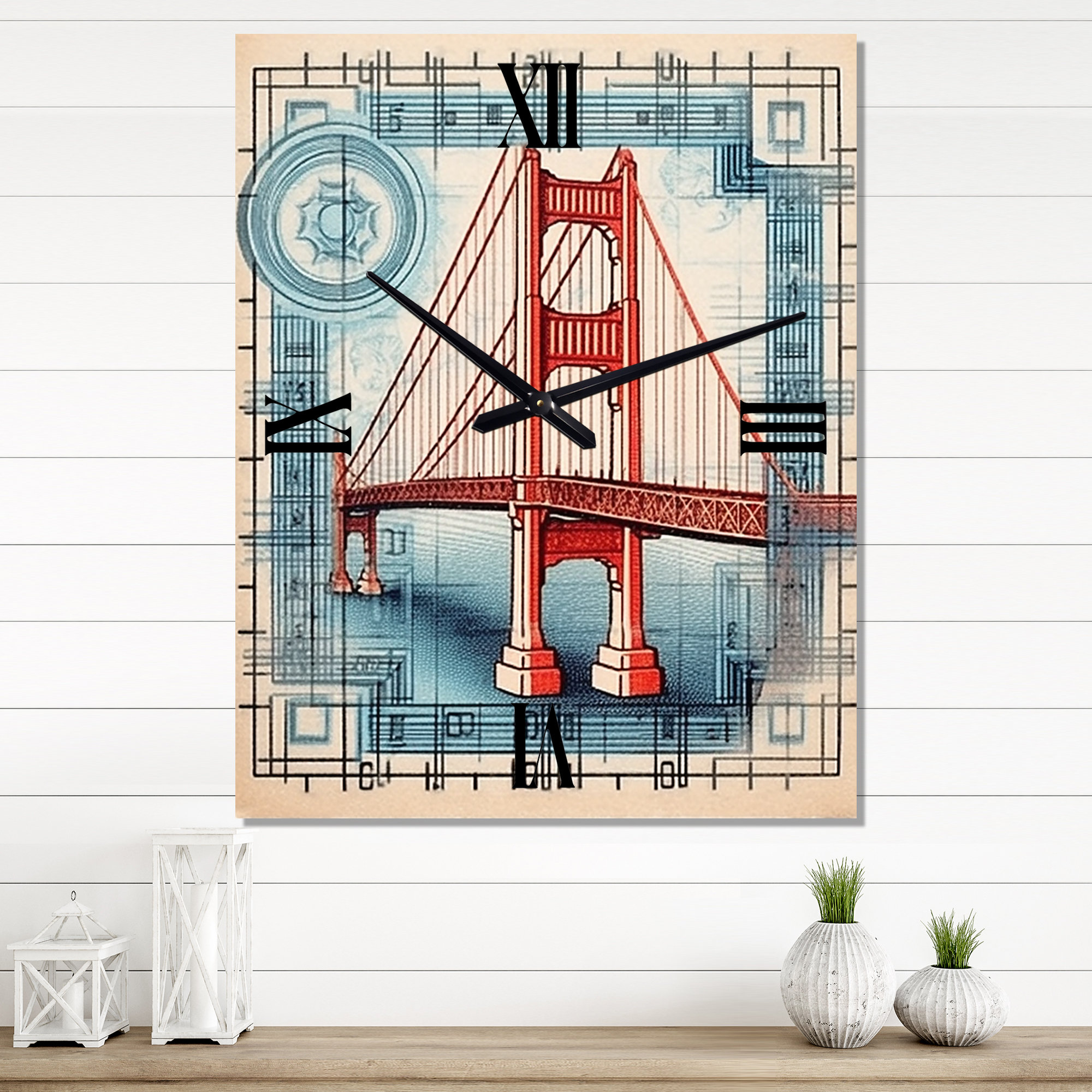 Design Art Golden Gate San Francisco Retro Illustration I - San ...