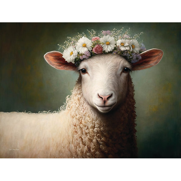 August Grove® Sheep Queen On Canvas by Seven Trees Designs Print | Wayfair