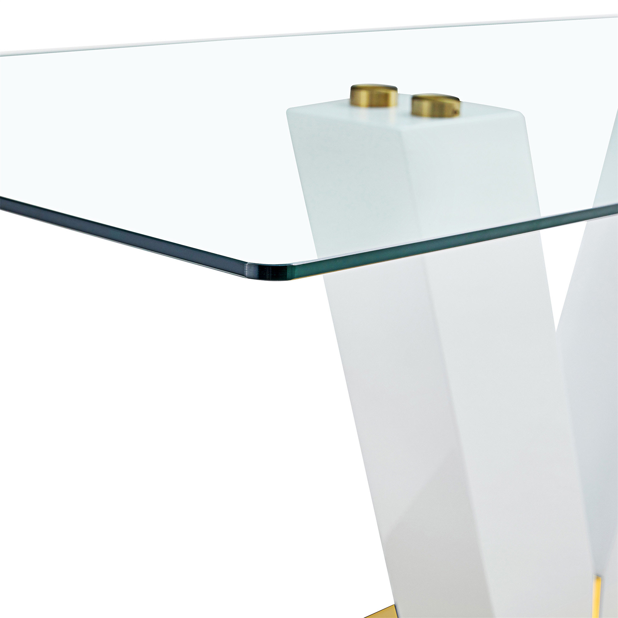 Mercer41 Large Modern Minimalist Rectangular Glass Dining Table For 4-8 ...