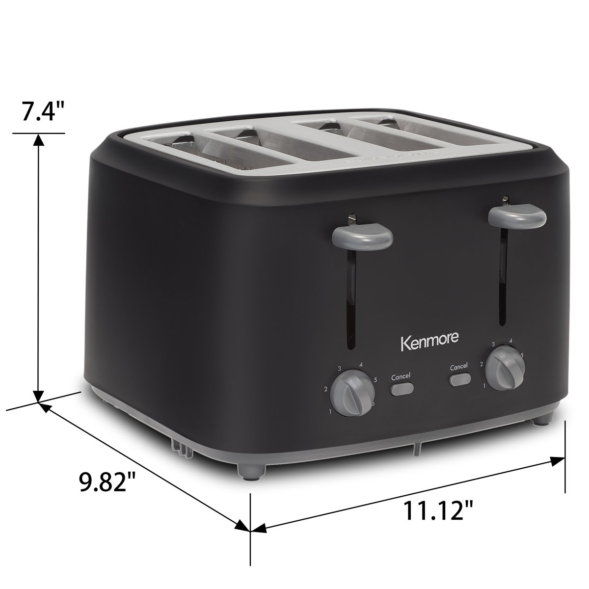 Kenmore 4 Slice Toaster, Matte Black and Gray, Dual Controls & Reviews ...