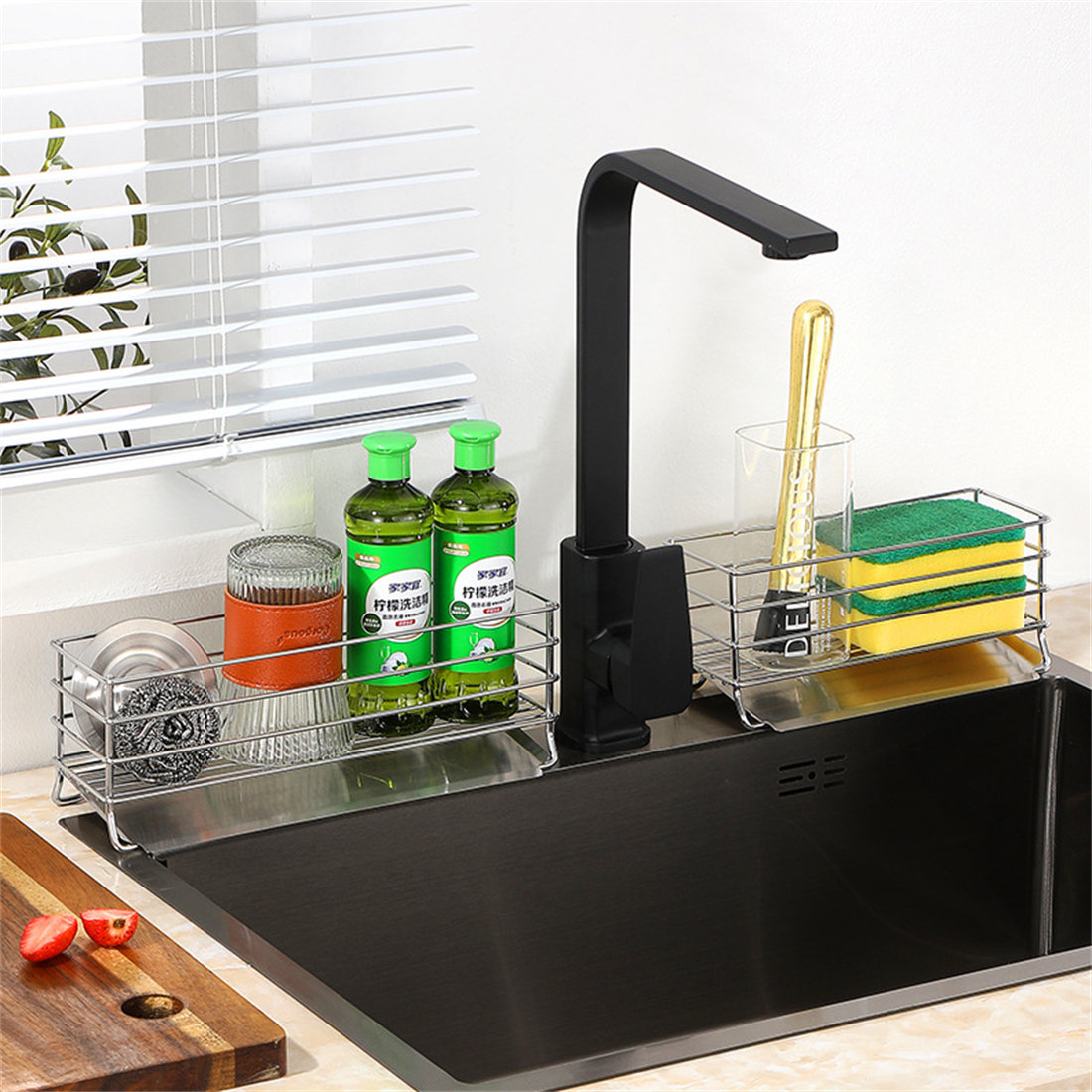 WKING Minimalist Stainless Steel Over-The-Sink Dish Rack With ...