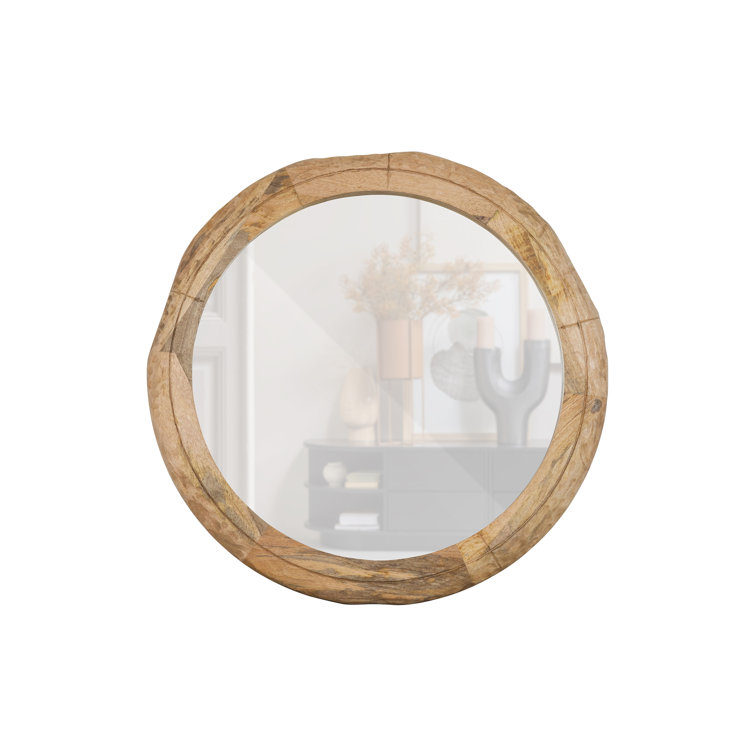 Woood Round Wood Wall Mirror | Wayfair.co.uk