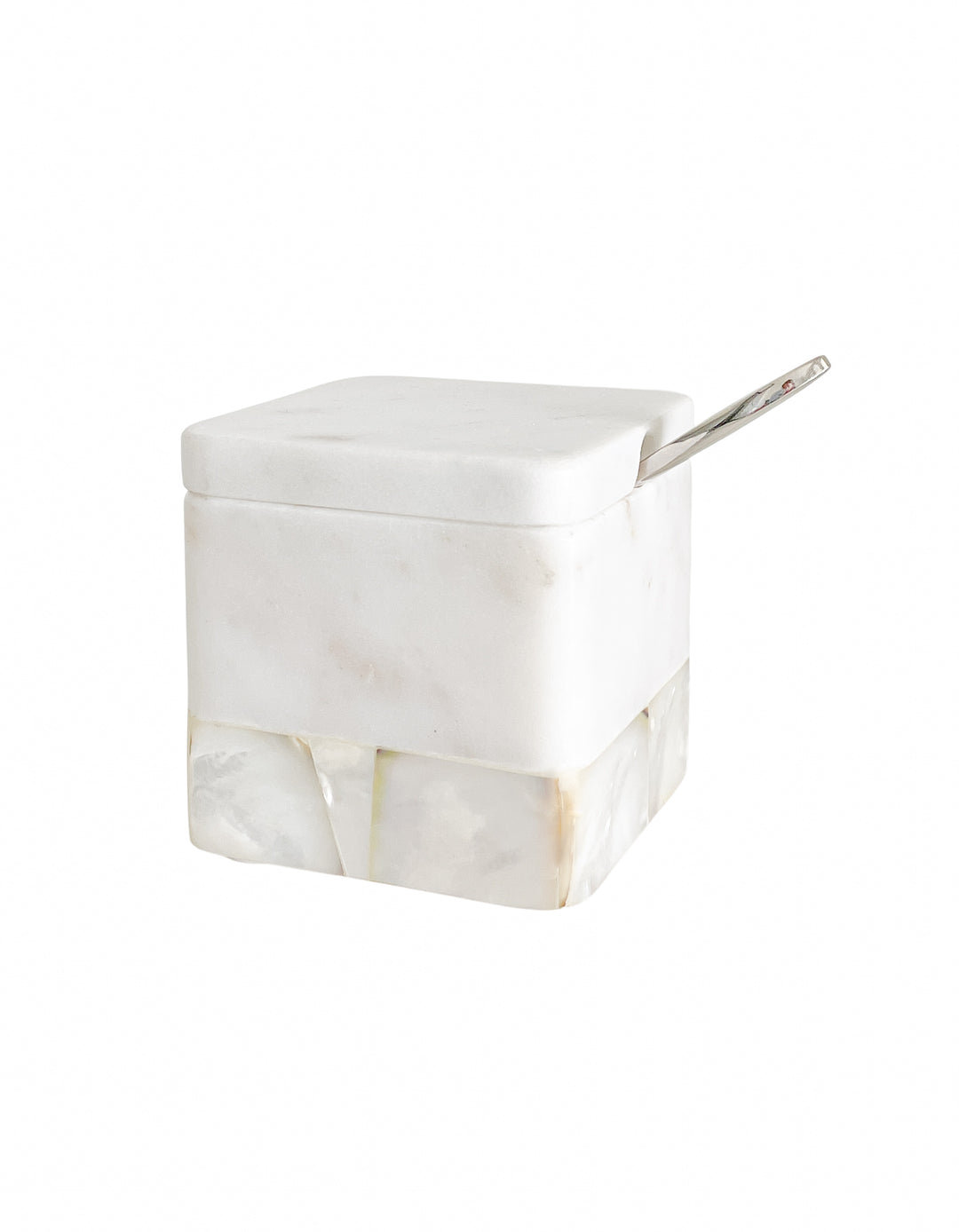 Anaya White Marble Salt Cellar with Spoon - Wayfair Canada