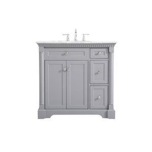 Red Barrel Studio® 36'' Single Bathroom Vanity with Marble Top ...