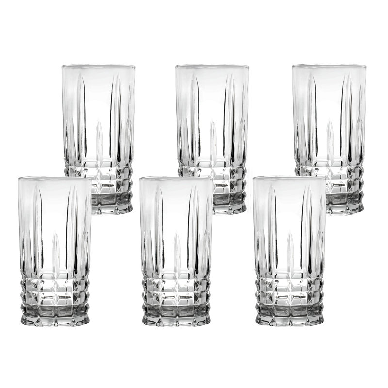 Lorren Home Trends Tall 12 Ounce Drinking Glass-Textured Cut Glass ...