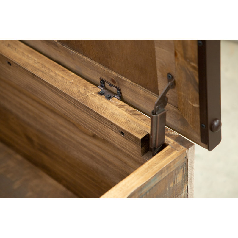 International Furniture Direct Antique Multicolor Bedroom Storage Trunk ...