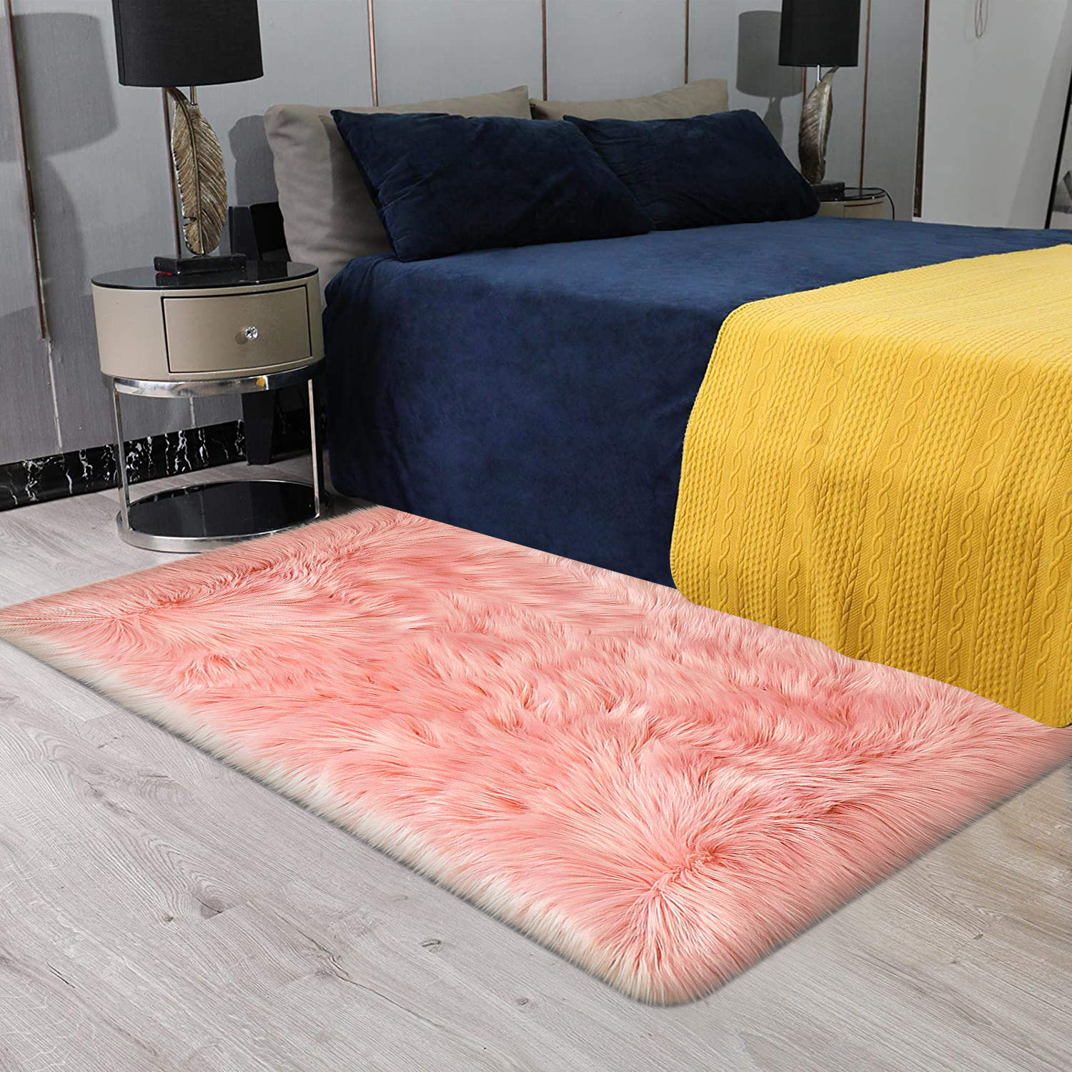 Everly Quinn Handmade Faux Sheepskin Pink Rug & Reviews | Wayfair