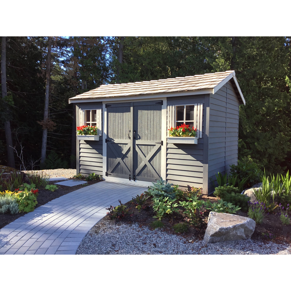 Cedarshed Longhouse 12 ft. W x 10 ft. D Western Red Cedar Wood Storage ...