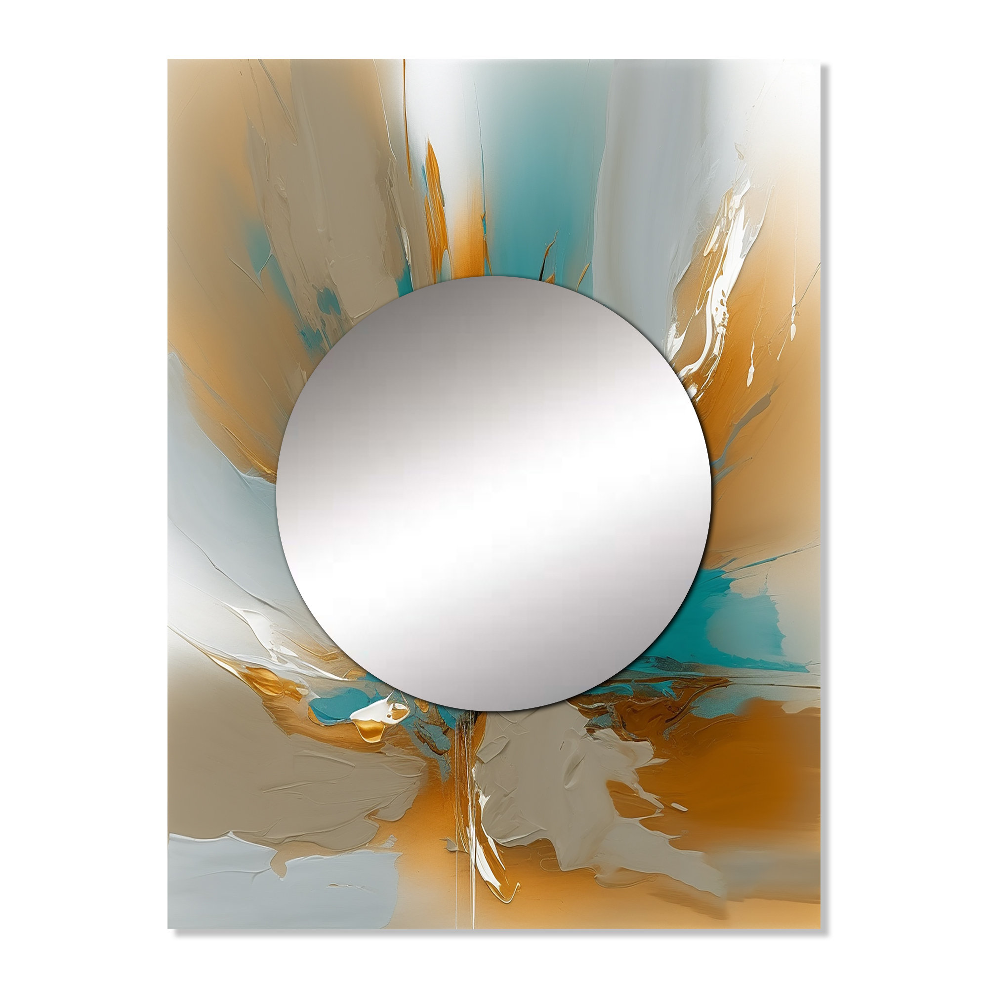 East Urban Home Gold And Turquoise Marble Fuild Ink I - Abstract Marble ...