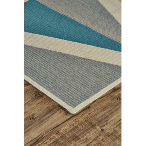 Wrought Studio Carrington Blue Curacao Turquoise Indoor/Outdoor Rug ...