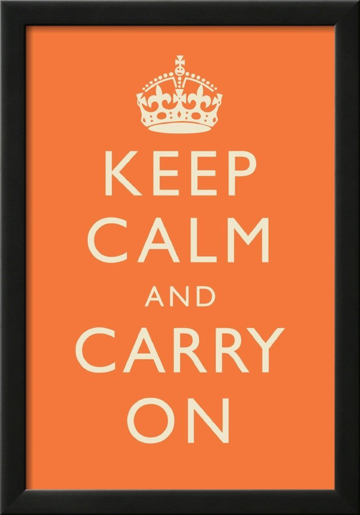 Buy Art For Less 'Keep Calm and Carry On' Framed Textual Art in Orange ...