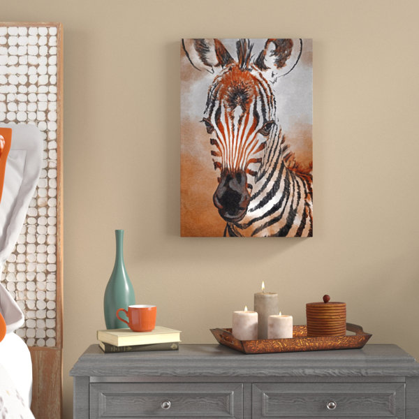 Bungalow Rose 'Zebra Colt' Graphic Art on Wrapped Canvas | Wayfair