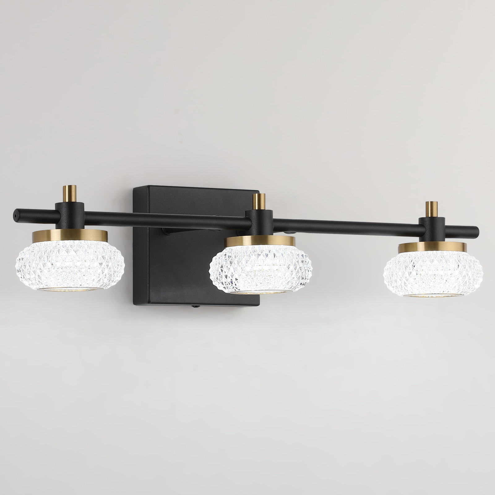 Ivy Bronx LED Black Bathroom Vanity Light with Clear Acrylic Shade ...