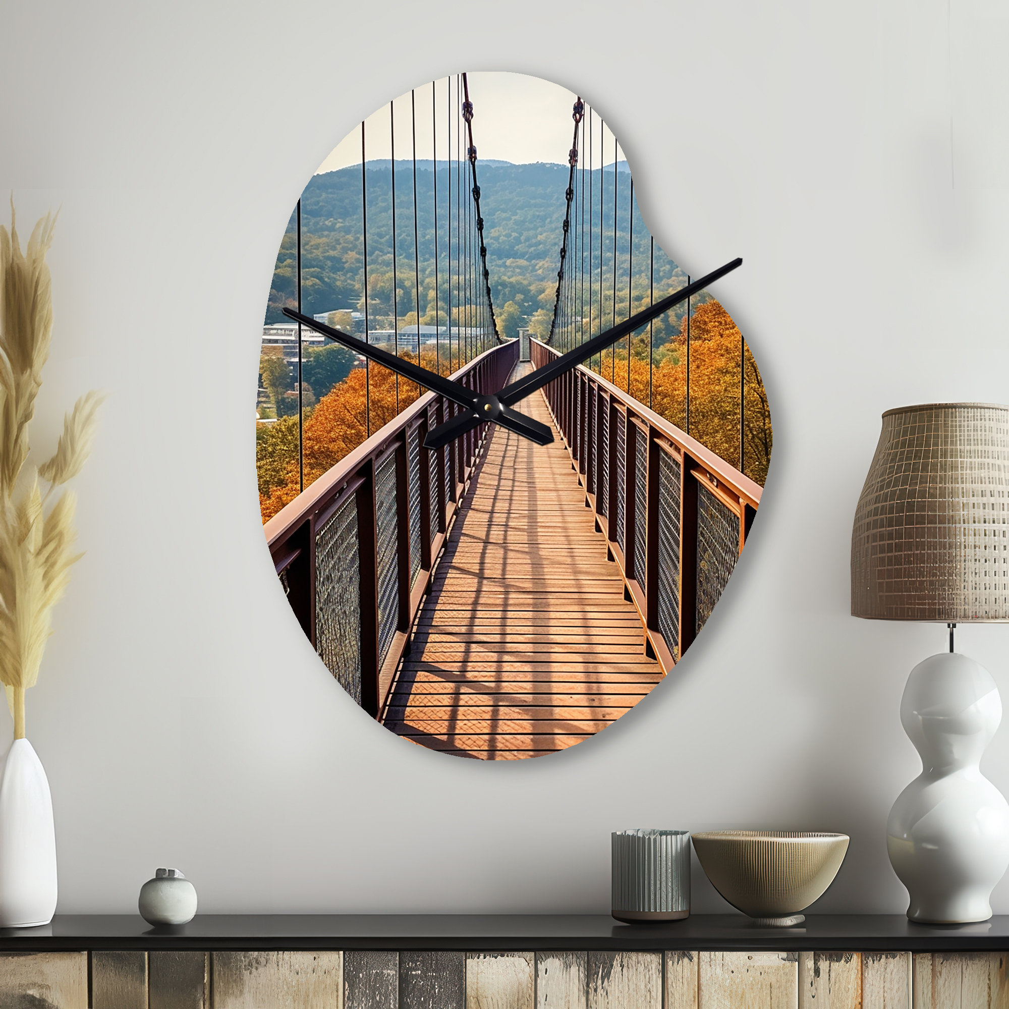 Design Art Gatlinburg Skybridge Tennessee - Pear Shape Large Brown Wall ...