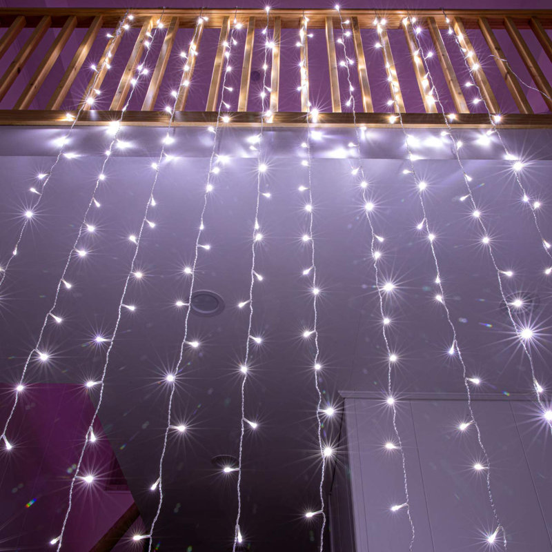 The Holiday Aisle® 300 Led 6.6ft X 9.8ft Curtain String Light | Wayfair