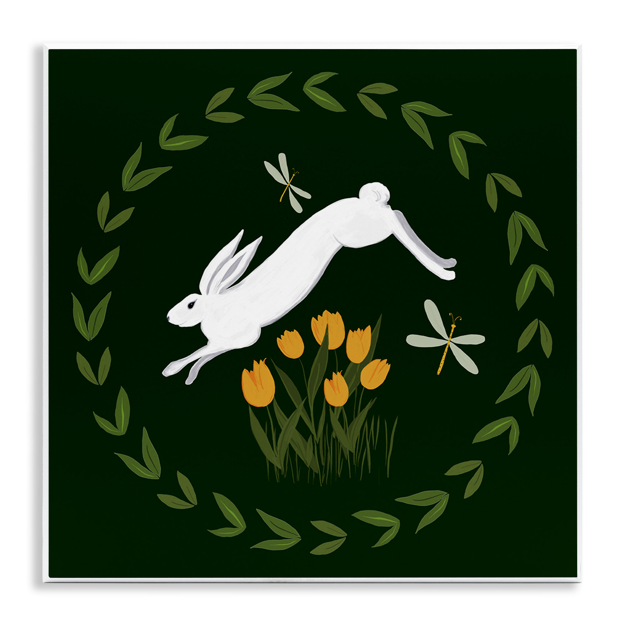 August Grove® Bunny Hopping in Wreath Wall Plaque Art by Michelle ...