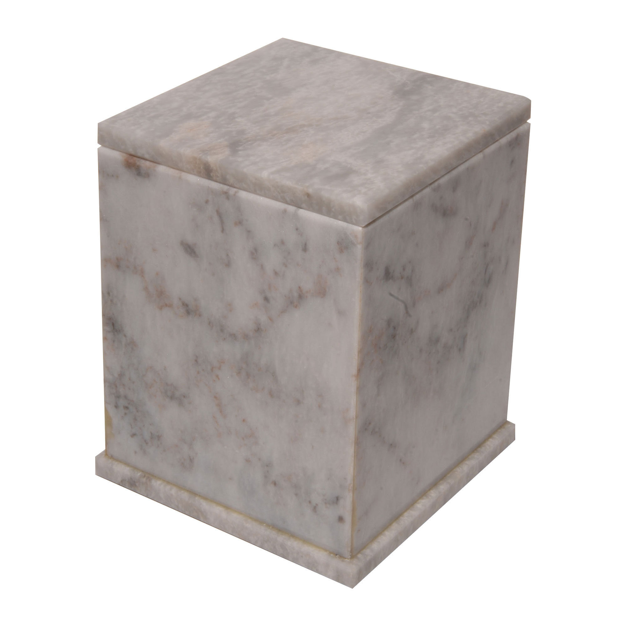 Bello Treasure Natural Marble Cremation Urn, Square Design, Gray and ...