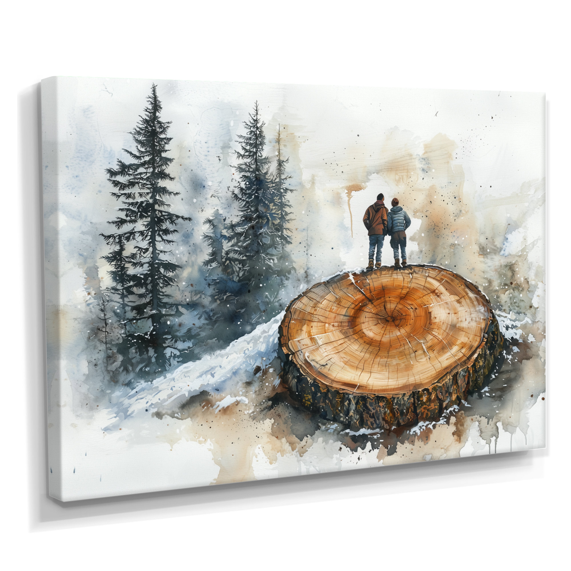 Millwood Pines Gervas Hiking In A Winter Landscape II - Hiking Wall Art ...