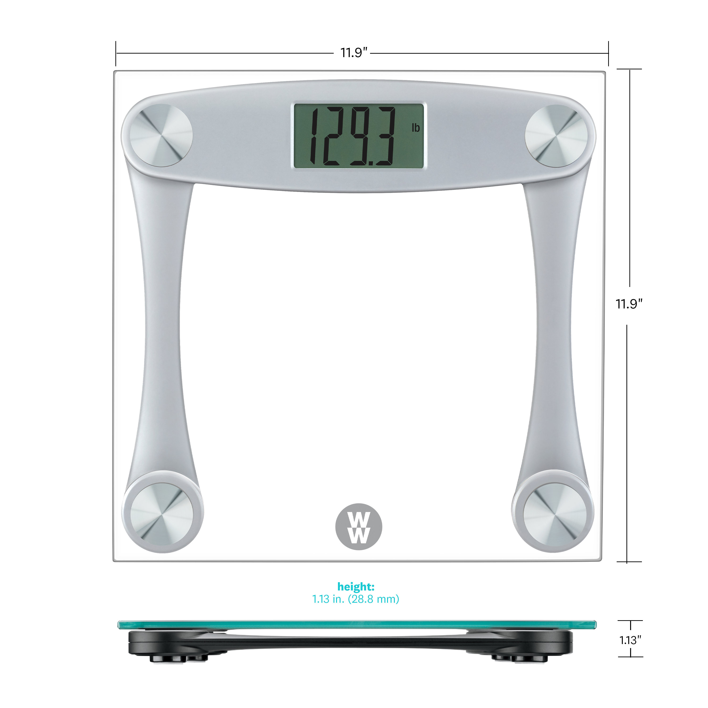 Conair Weight Watchers By Conair Glass & Silver Scale with XL LCD ...
