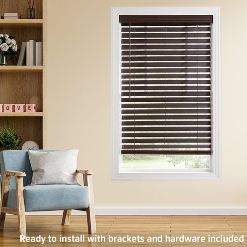 Symple Stuff 2.5 " Room Darkening Cordless Faux Wood Blind & Reviews ...