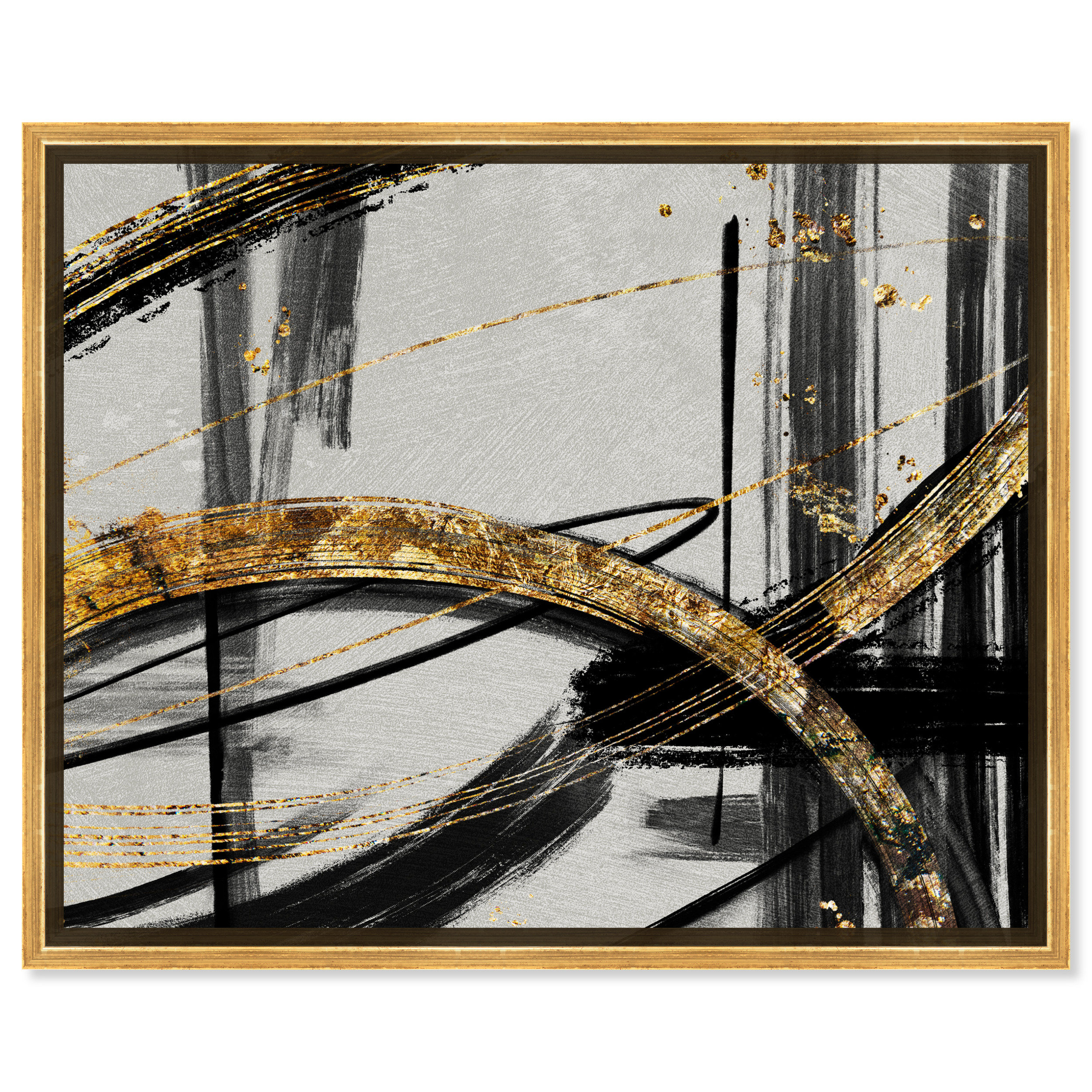 Art Remedy Golden Swirls Modern Earth Tone Abstracts Wall Art by Art ...