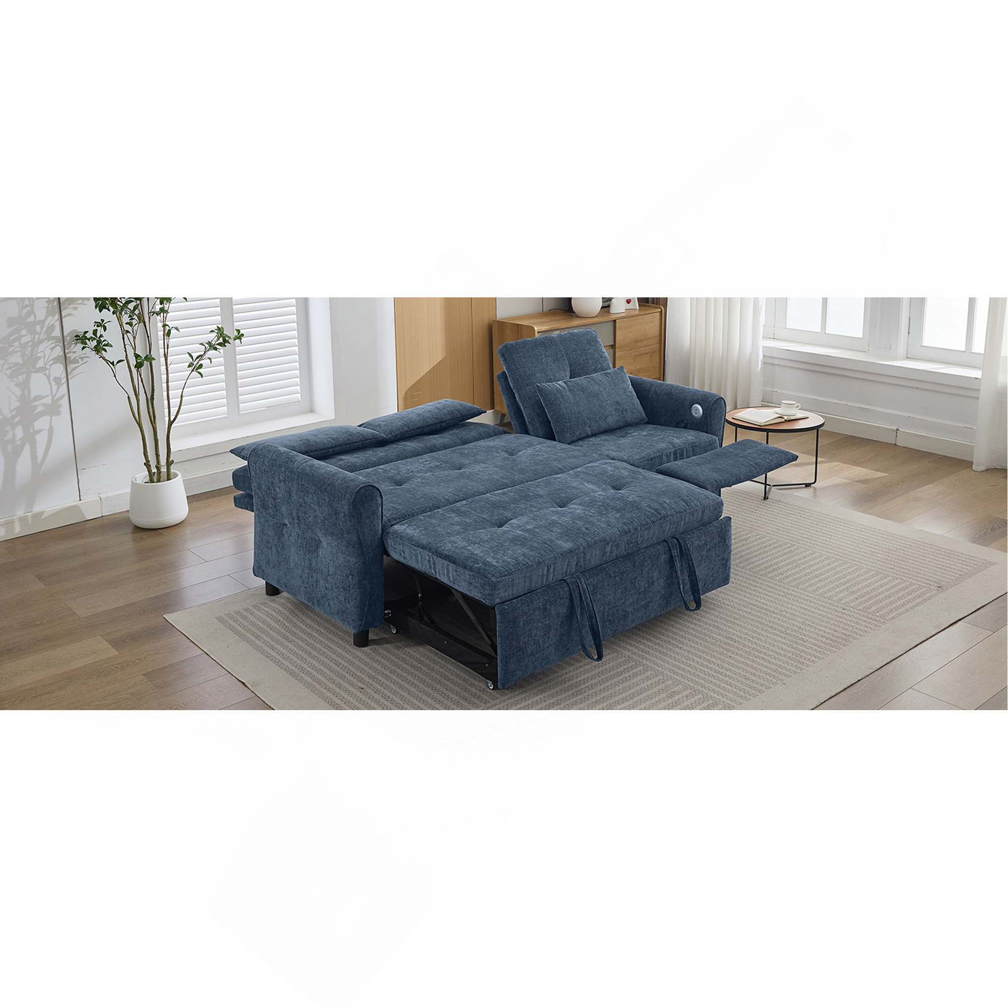 Latitude Run® 2-In-1 Sofa 82" Three-Seater Sofa With A Sofa Bed And A ...